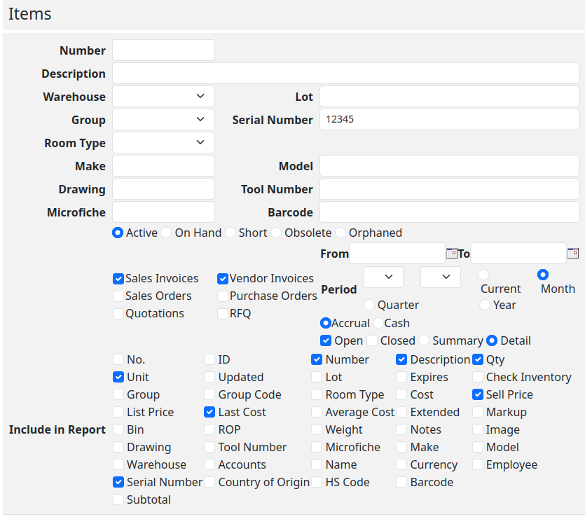 Serial Number Management in SQL-Ledger – Ledger123.com